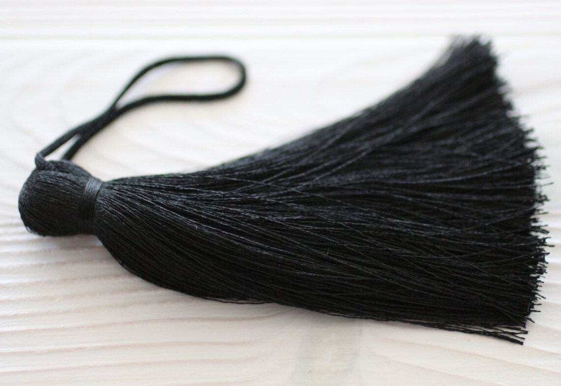 Black Silk Tassel Extra Thick Tassel Large Tassels Silk - Etsy