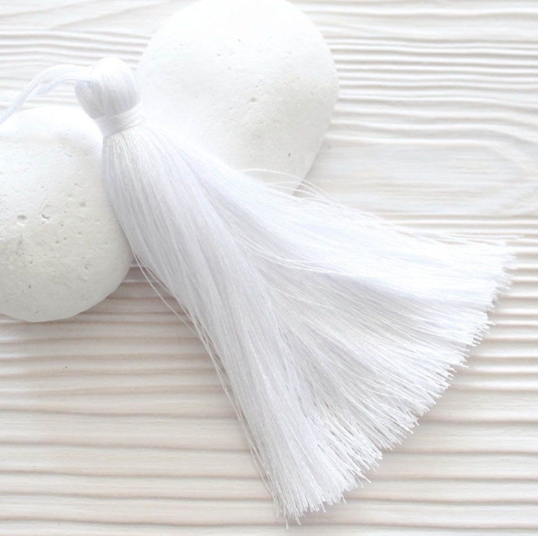 White Tassel, Extra Large Tassels, Silk Tassel, Necklace Tassels for ...