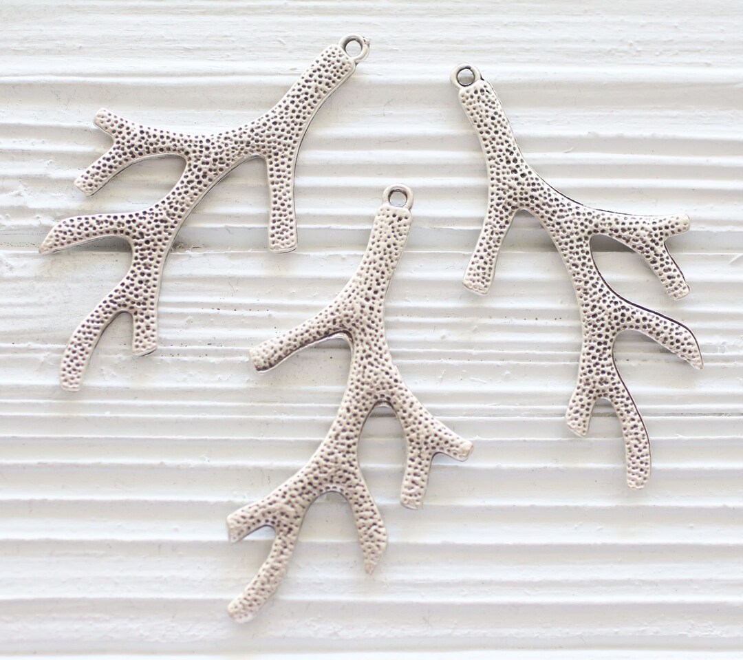Leaf Branch Pendant, Silver, Filigree Pendant, Filigree Findings ...