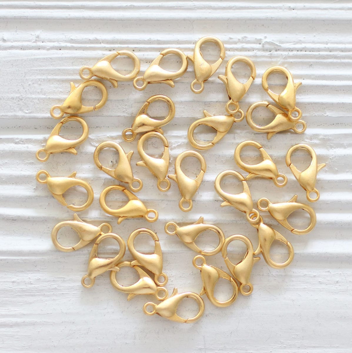 20pc, 12mm lobster clasp gold, lobster claw clasp, gold lobster clasp ...