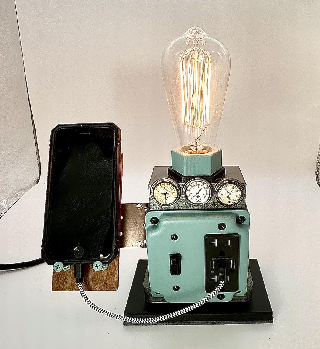 Industrial Edison / Steam Punk Style Lamp and Phone Docking Station ...