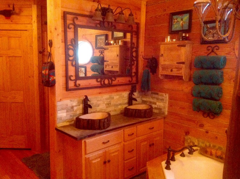 Tree Trunk Log Home Rustic Bathroom Vessel Sink - Etsy