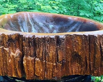 Tree Trunk Log Home Rustic Bathroom Vessel Sink - Etsy