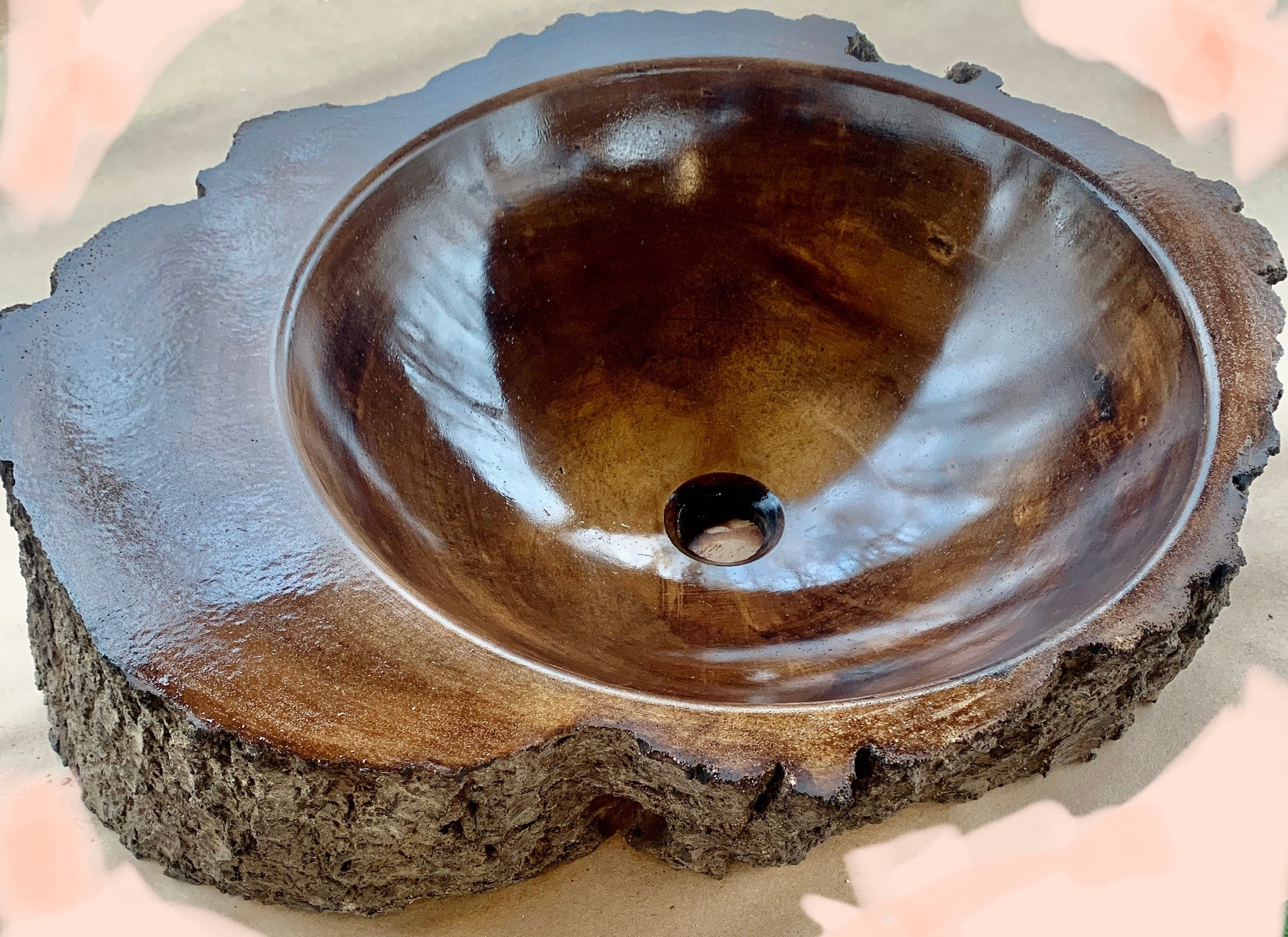 Log Tree Bark Fireplace Mantel - Etsy Canada