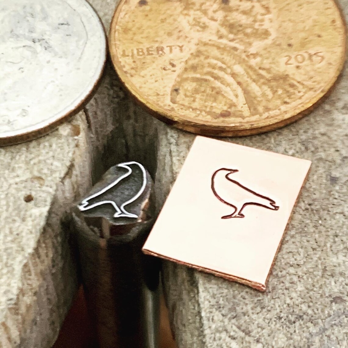 Standing Crow. Engraved Metal Hand Stamp. - Etsy