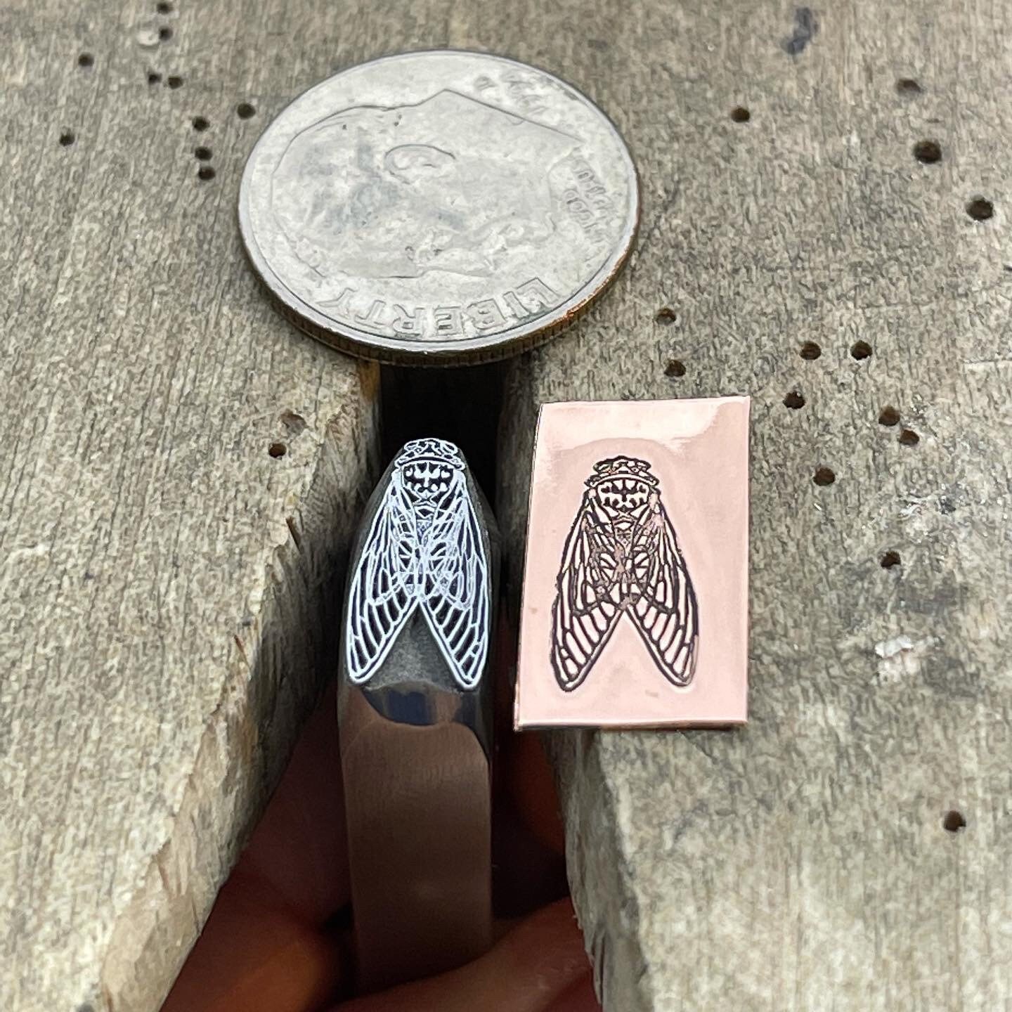 Cicada! Engraved Metal Hand Stamp Handmade. - Etsy