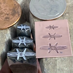 Barbed Wire - Three Sizes. Raised Design. Metal Hand Stamp - Etsy