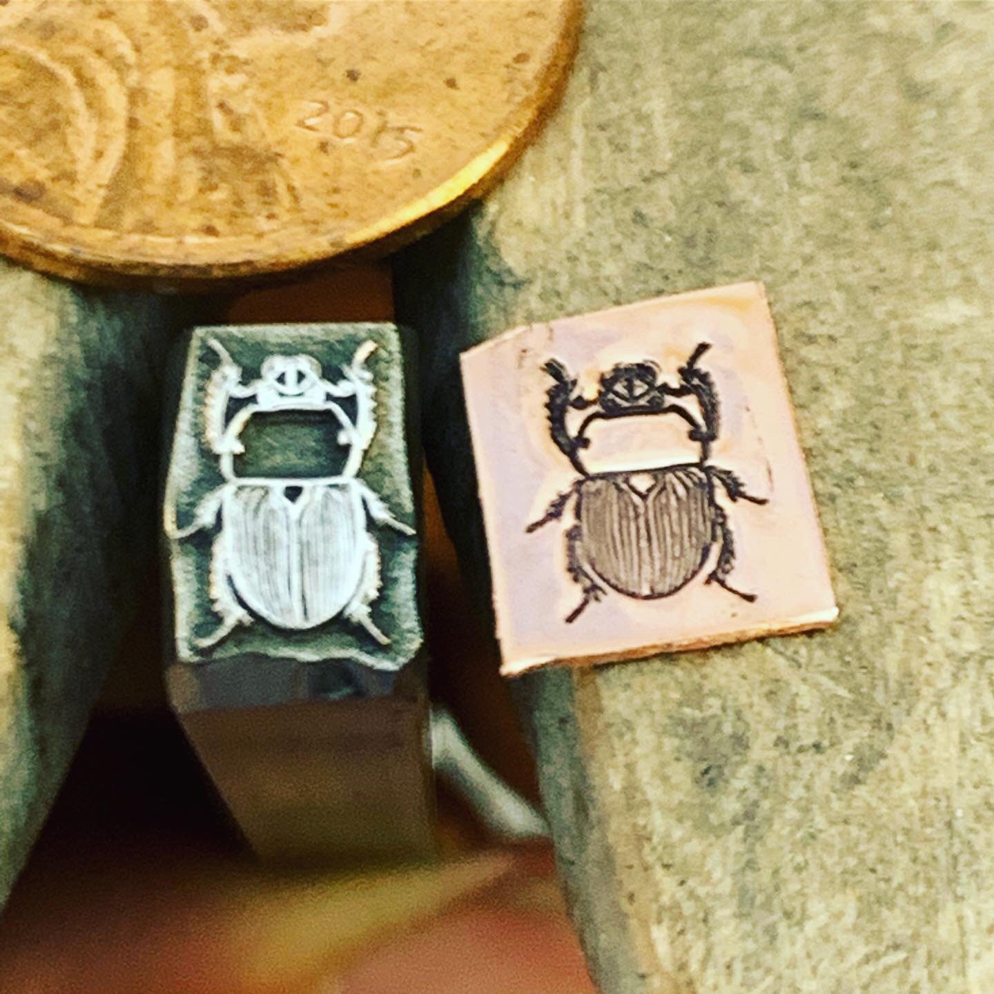 Scarab Beetle. Engraved Metal Hand Stamp Handmade. - Etsy