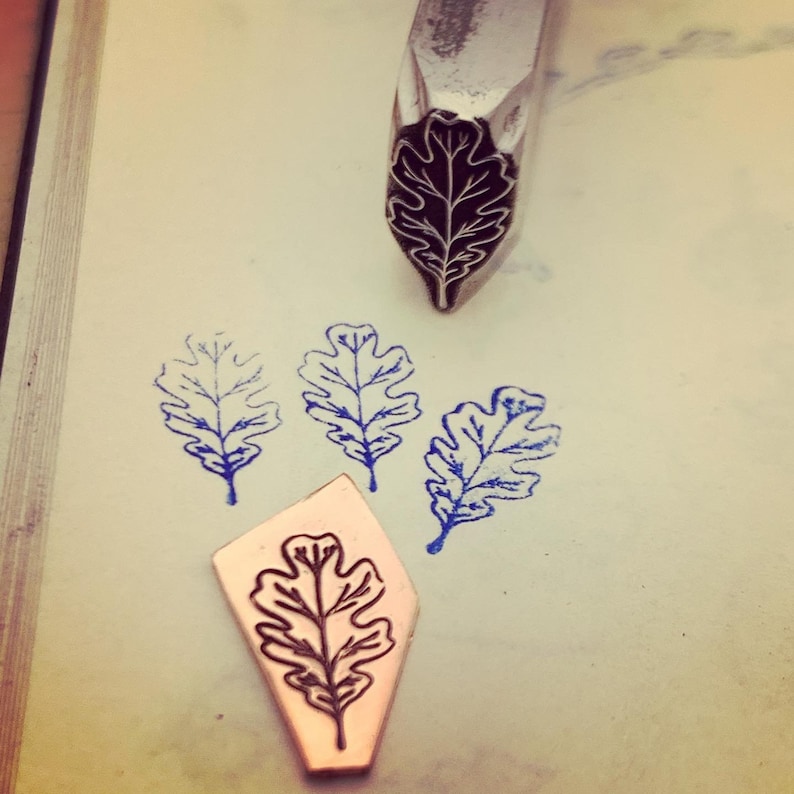 Oak Leaf V1. Multiple Sizes. Metal Hand Stamp - Etsy