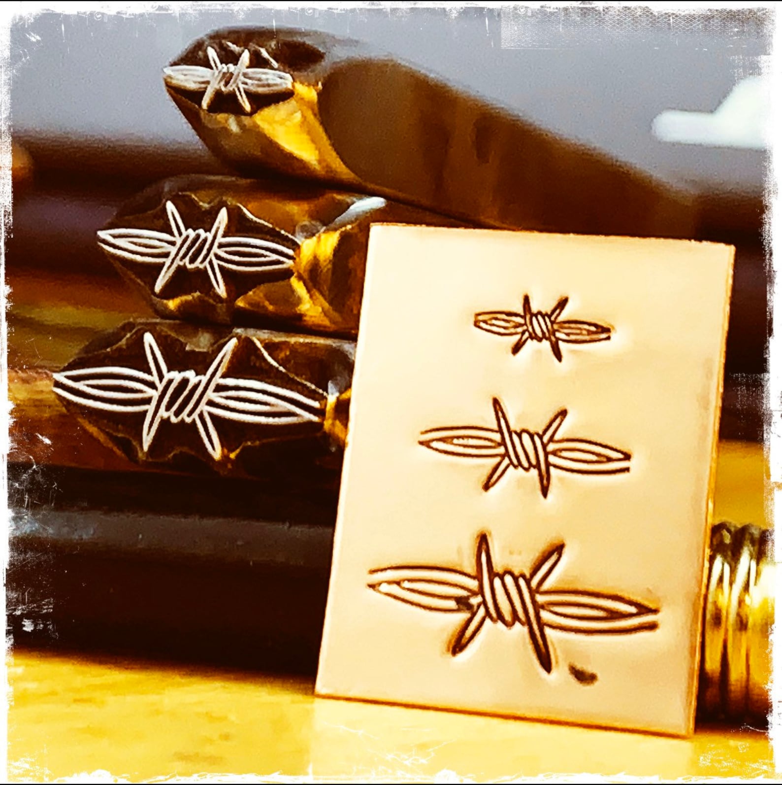 Barbed Wire - Three Sizes. Raised Design. Metal Hand Stamp - Etsy