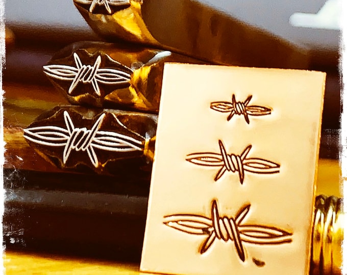 013-04 STRAIGHT Part of Barbed Wire Leather Stamp Saddlery - Etsy Israel