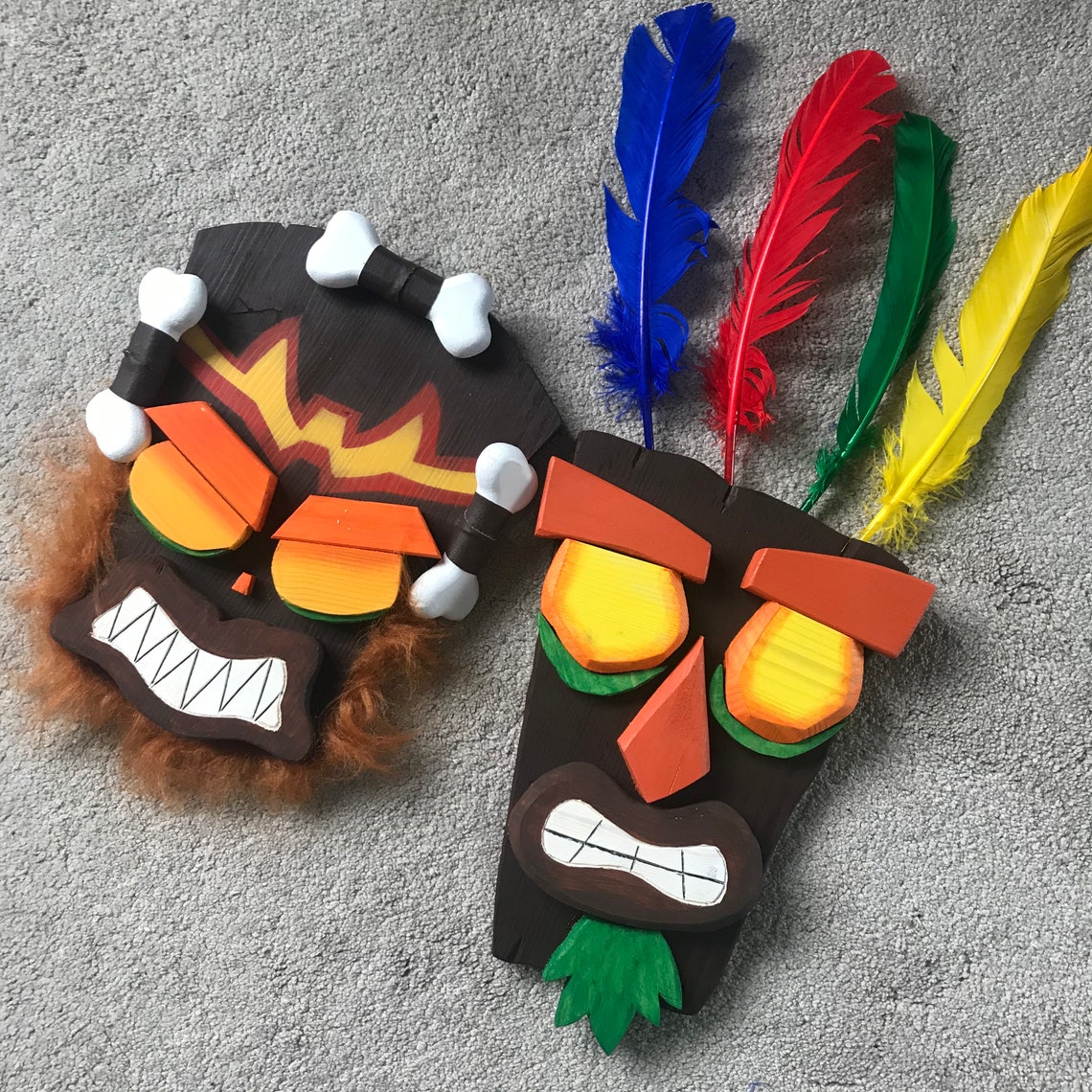 Aku Aku or Uka Uka Mask. Wooden Full Size Replica. Unofficial Game ...