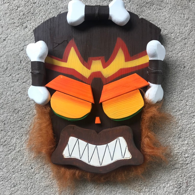 Aku Aku or Uka Uka Mask. Wooden Full Size Replica. Unofficial Game ...