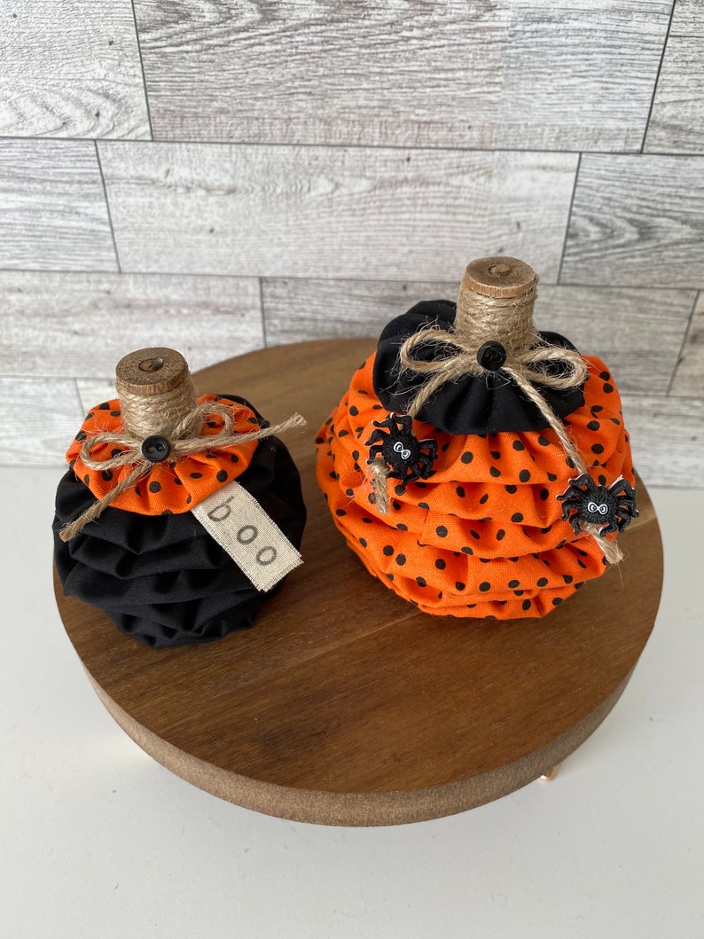 Halloween Fabric Pumpkin Yo-yo Pumpkin Yo-yo Fabric Pumpkin - Etsy