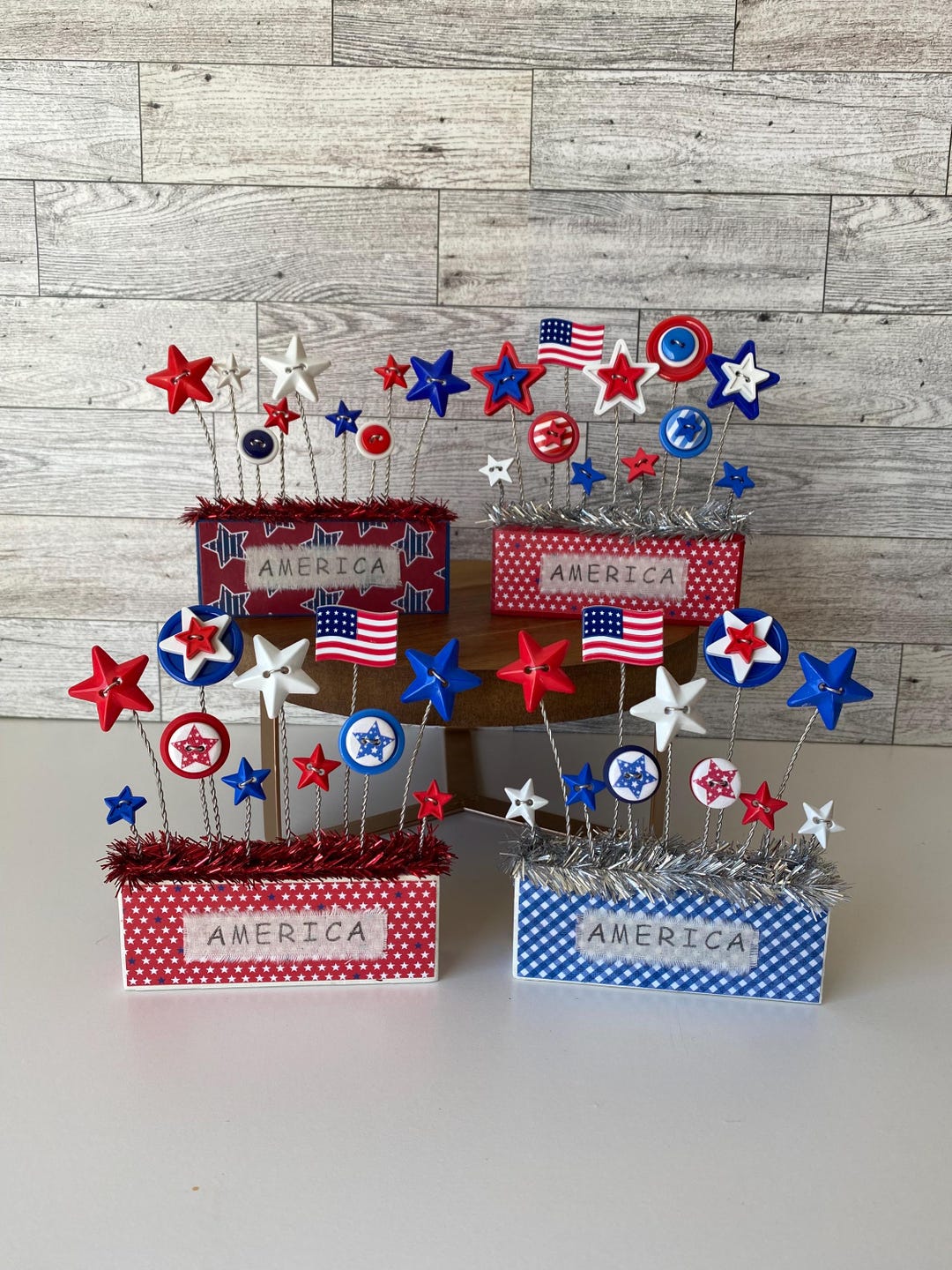 Patriotic Button Display, Button Garden, Patriotic Buttons, Star ...