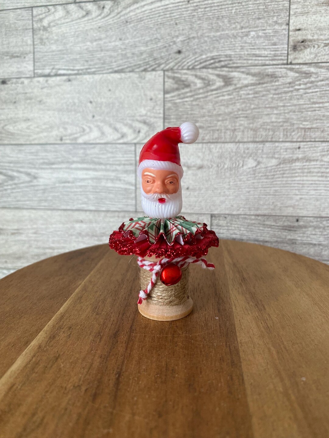 Christmas Wooden Spool Decor, Vintage Style Christmas Spool, Vintage ...