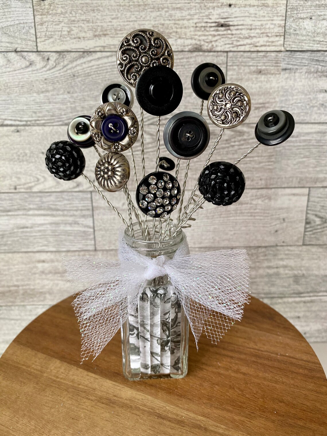 Button Flower Bouquet Button Flowers Button Bouquet - Etsy