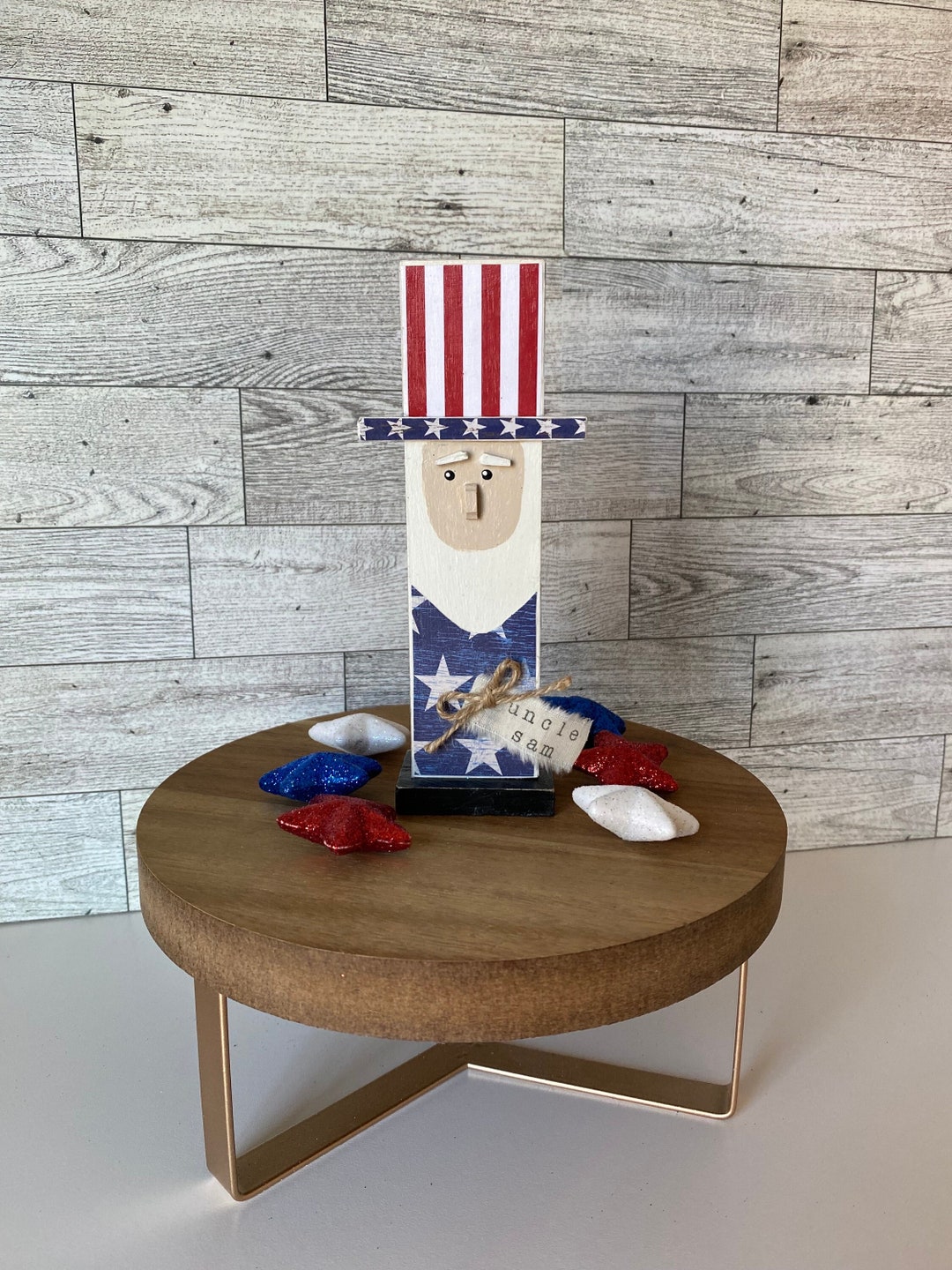 Uncle Sam, Patriotic Uncle Sam, Wood Uncle Sam, Patriotic Tiered Tray ...