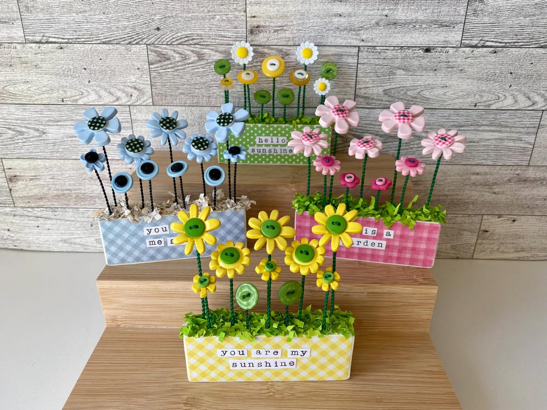 Button Flower Garden, Button Flowers, Button Flower Display, Button ...