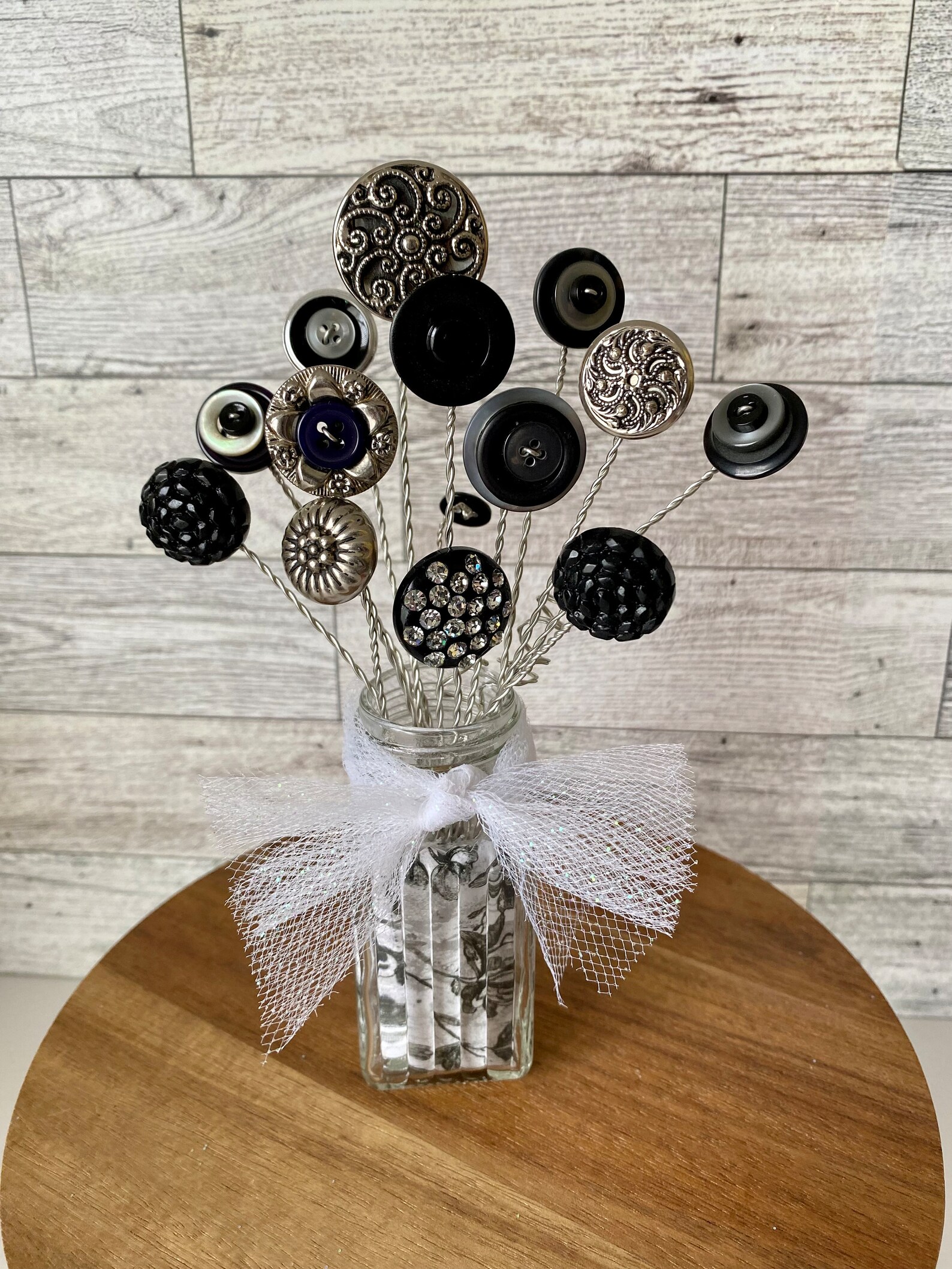 Button Flower Bouquet, Button Flowers, Button Bouquet, Birthday Gift ...
