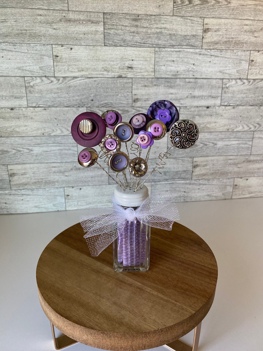 Button Flower Bouquet, Button Bouquet, Salt Shaker Button Bouquet ...