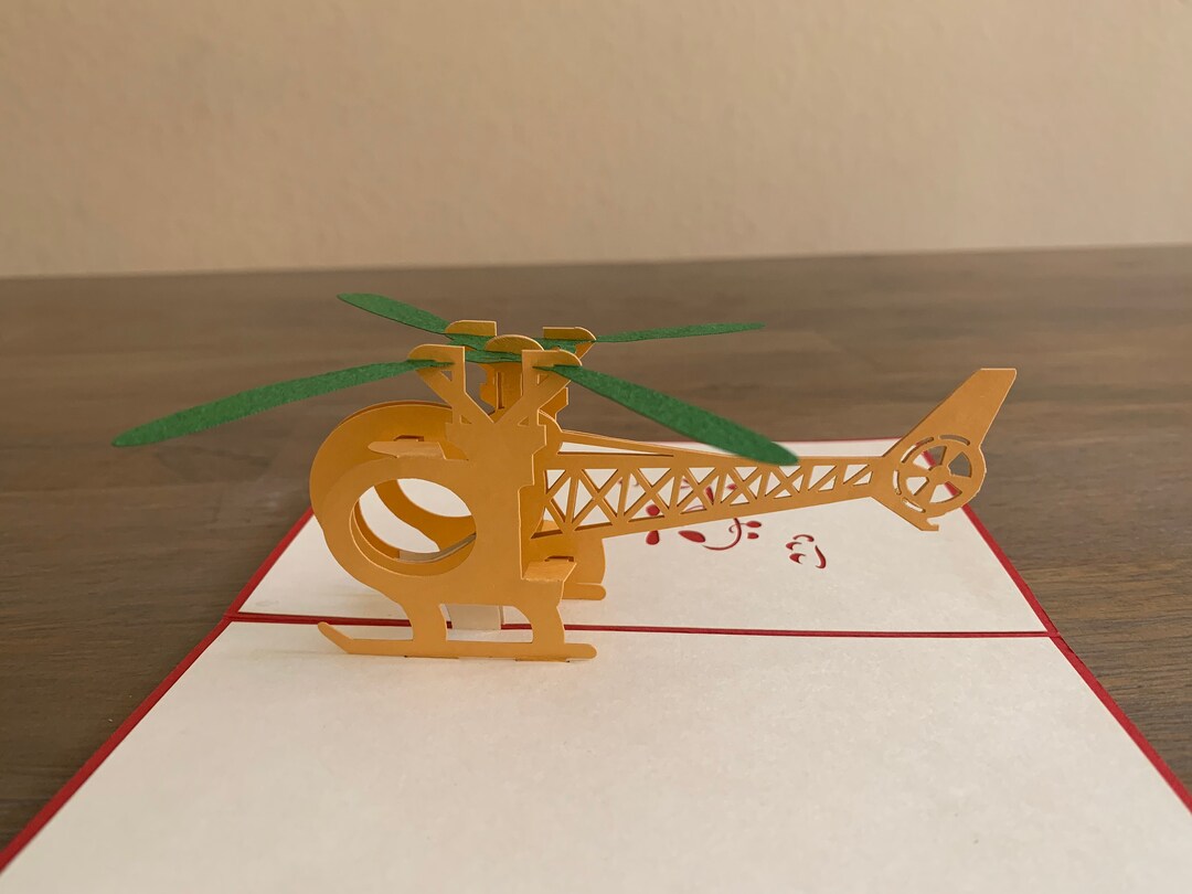Helicopter Pop up Card - Etsy