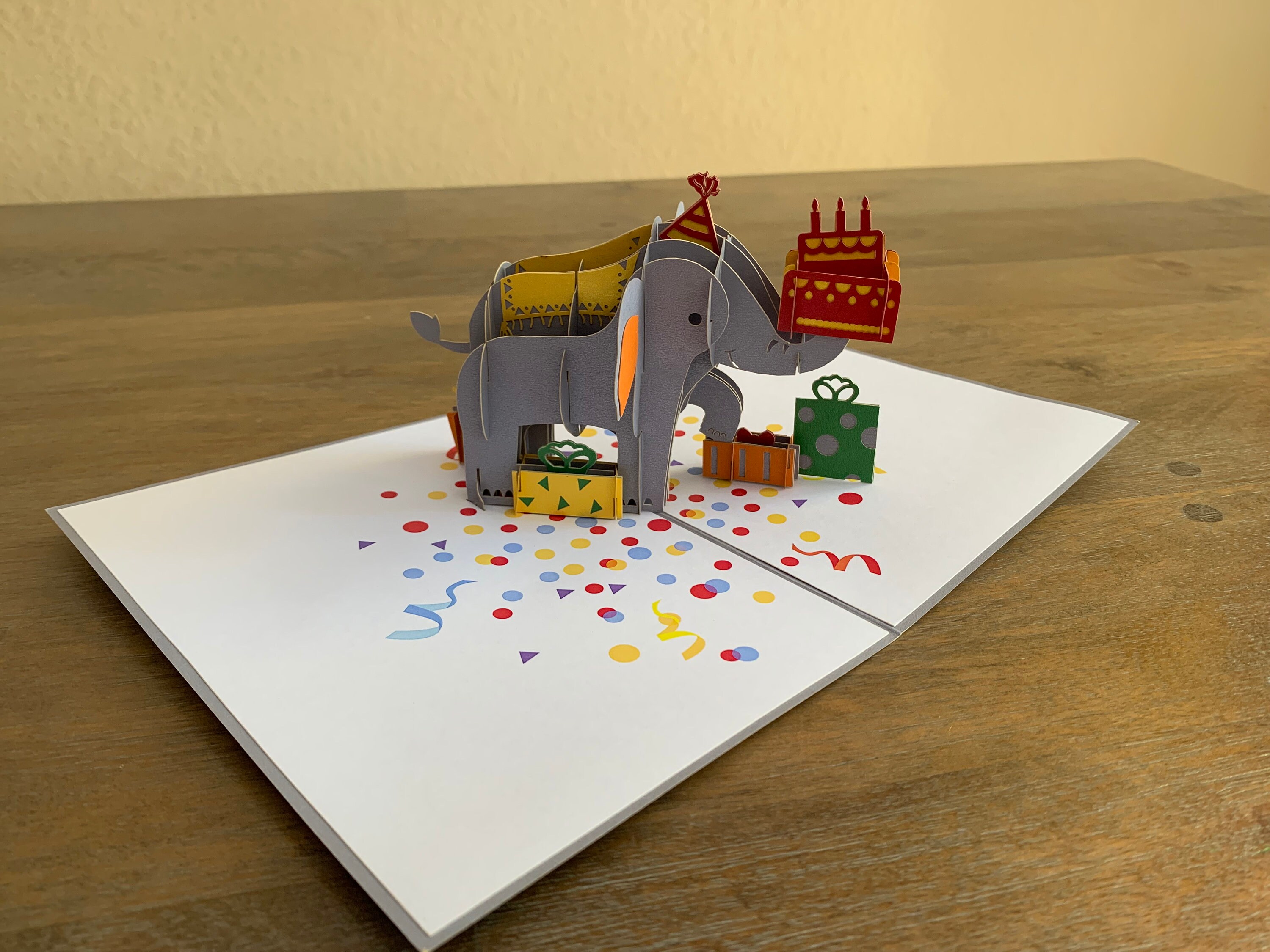 Birthday Elephant Pop up Card - Etsy