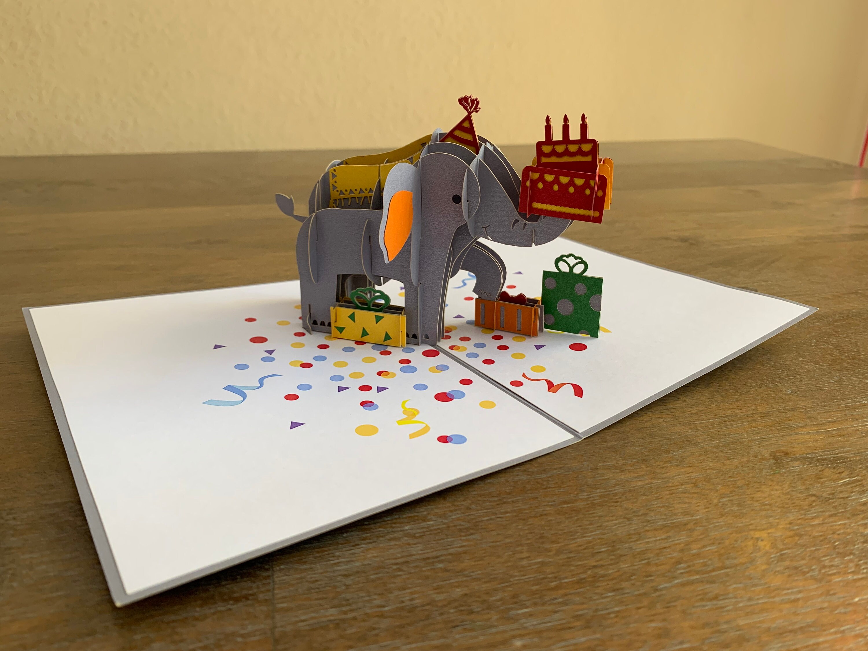 3D Birthday Elephant Pop up Greeting Card - Etsy