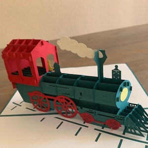 Classic Train Pop up Card (green) - Etsy