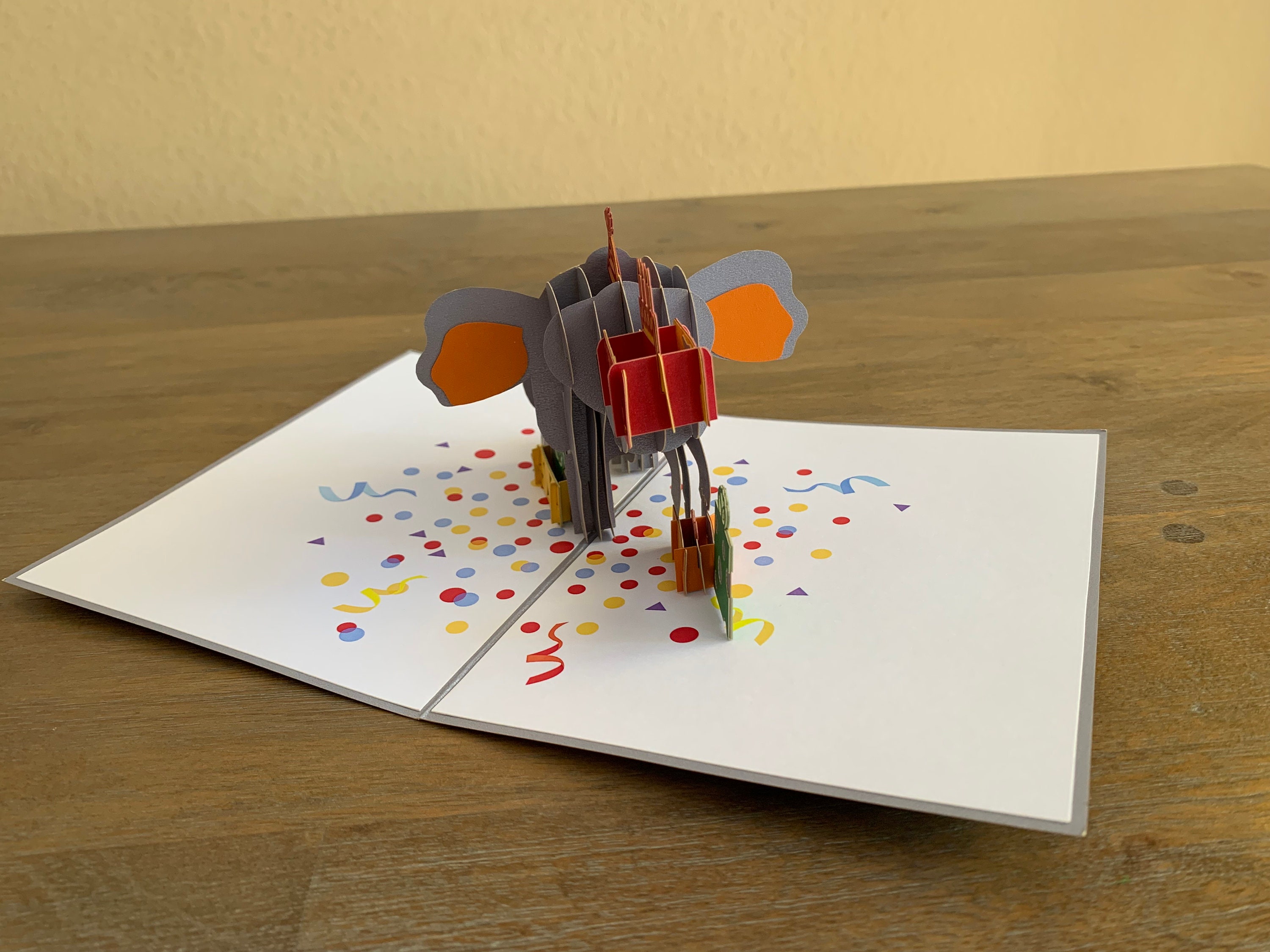 Birthday Elephant Pop up Card - Etsy