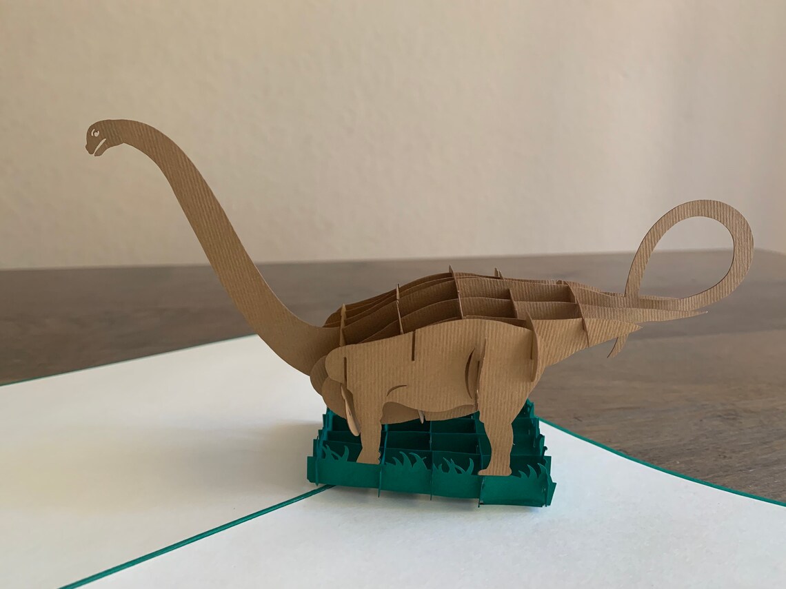 3D Dinosaur Pop up Card (barosaurus) - Etsy