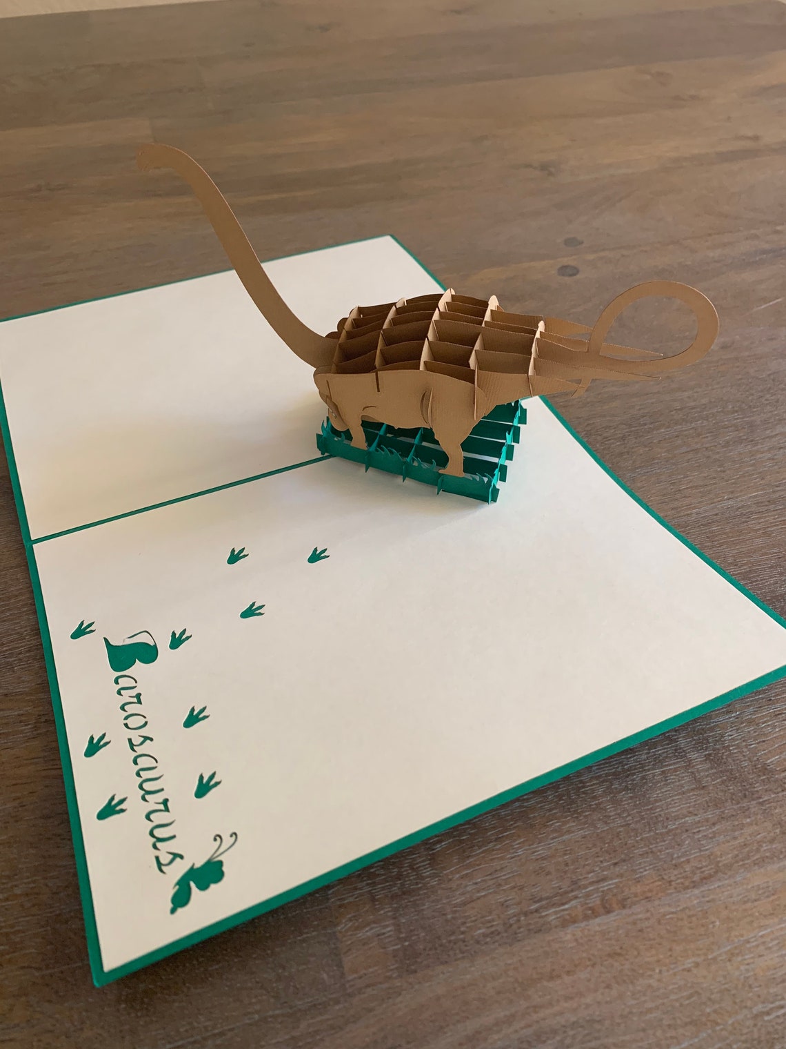 Dinosaur Pop up Card (barosaurus) - Etsy