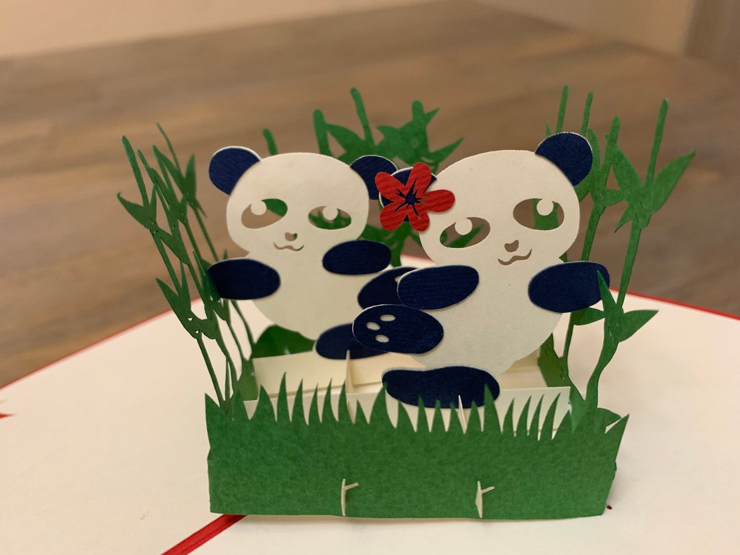 Panda Pop up Card - Etsy