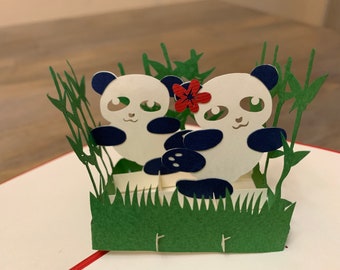 Panda Pop up Card - Etsy