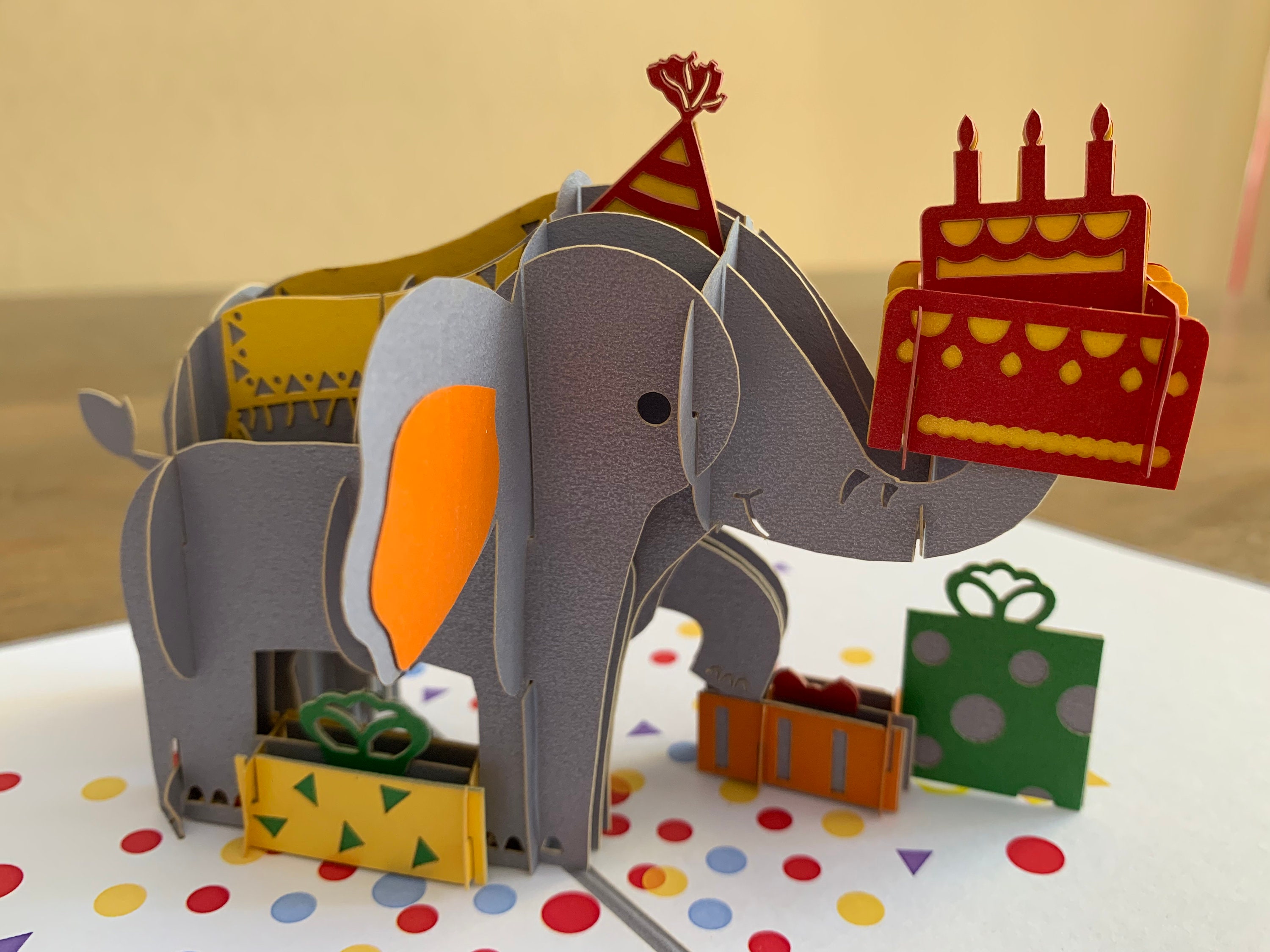Birthday Elephant Pop up Card - Etsy
