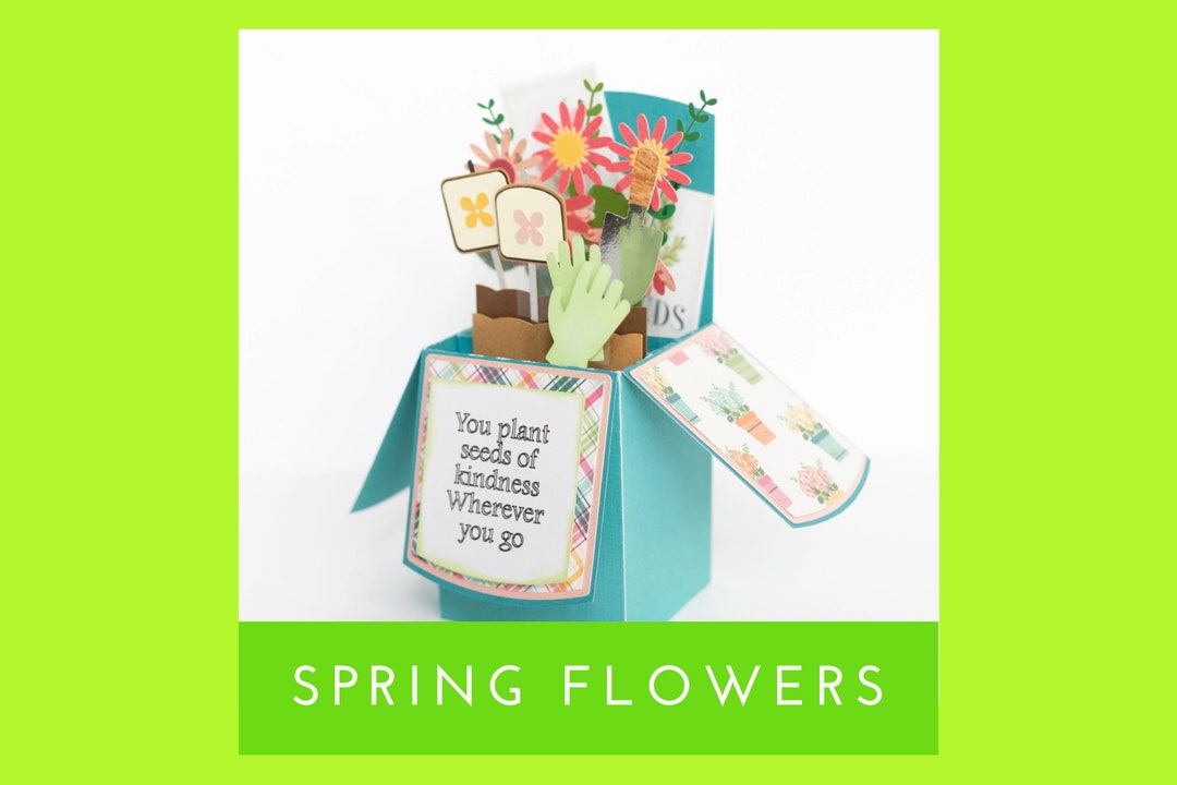 Spring Flowers Pop-up Cards Birthday, Greeting Customizable Cards - Etsy