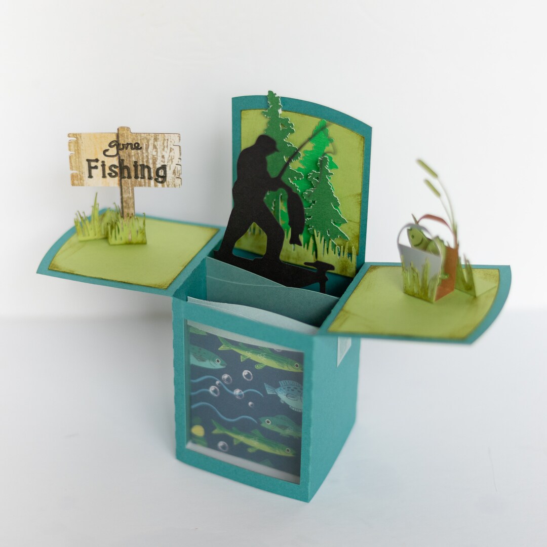 Cartes pop-up de pêche Anniversaire, cartes personnalisées Cartes ...