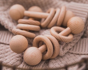 Wooden Baby Rattle - Etsy