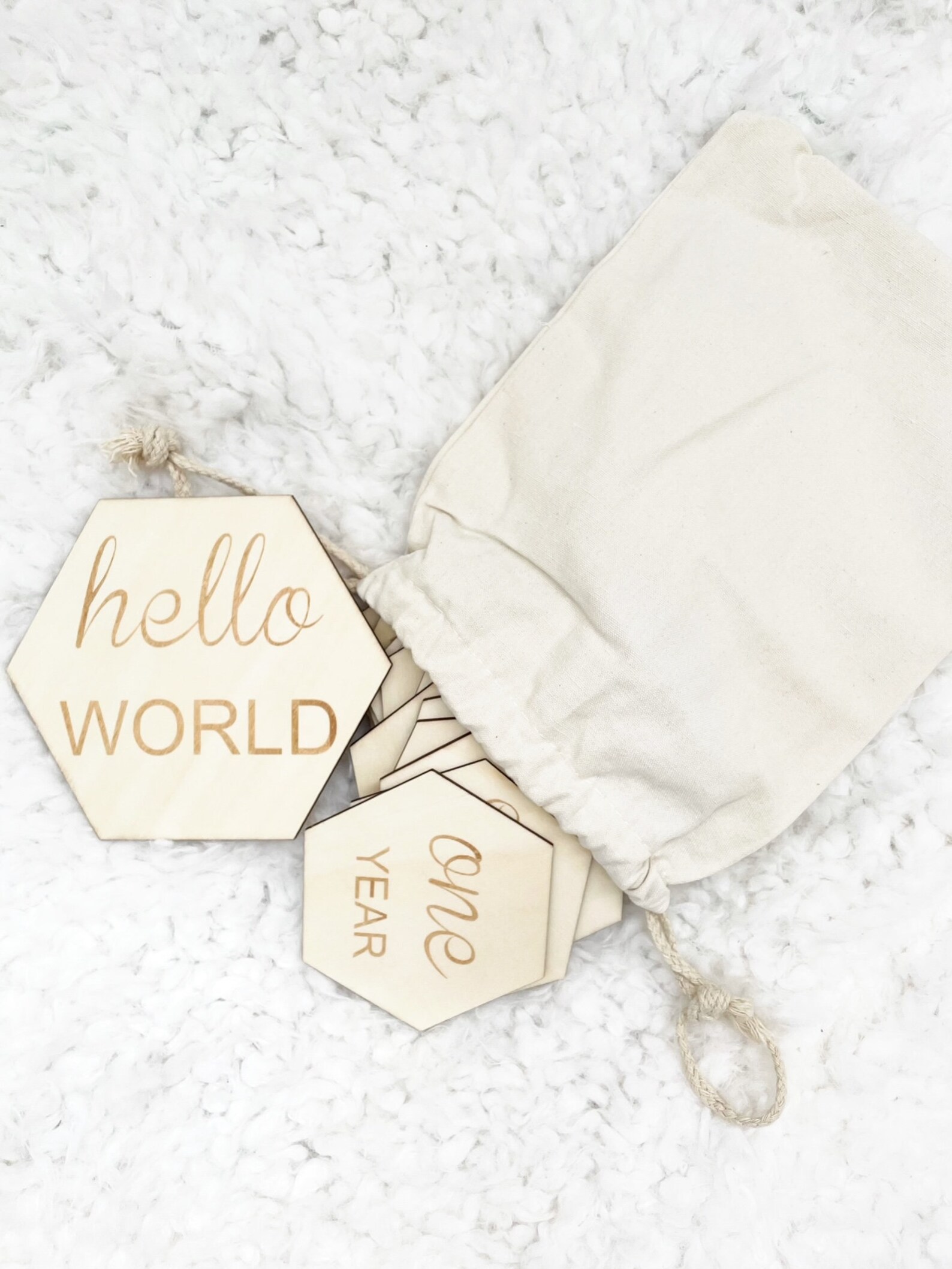 Engraved Wooden Baby Milestone Disc Monthly Set With Muslin | Etsy