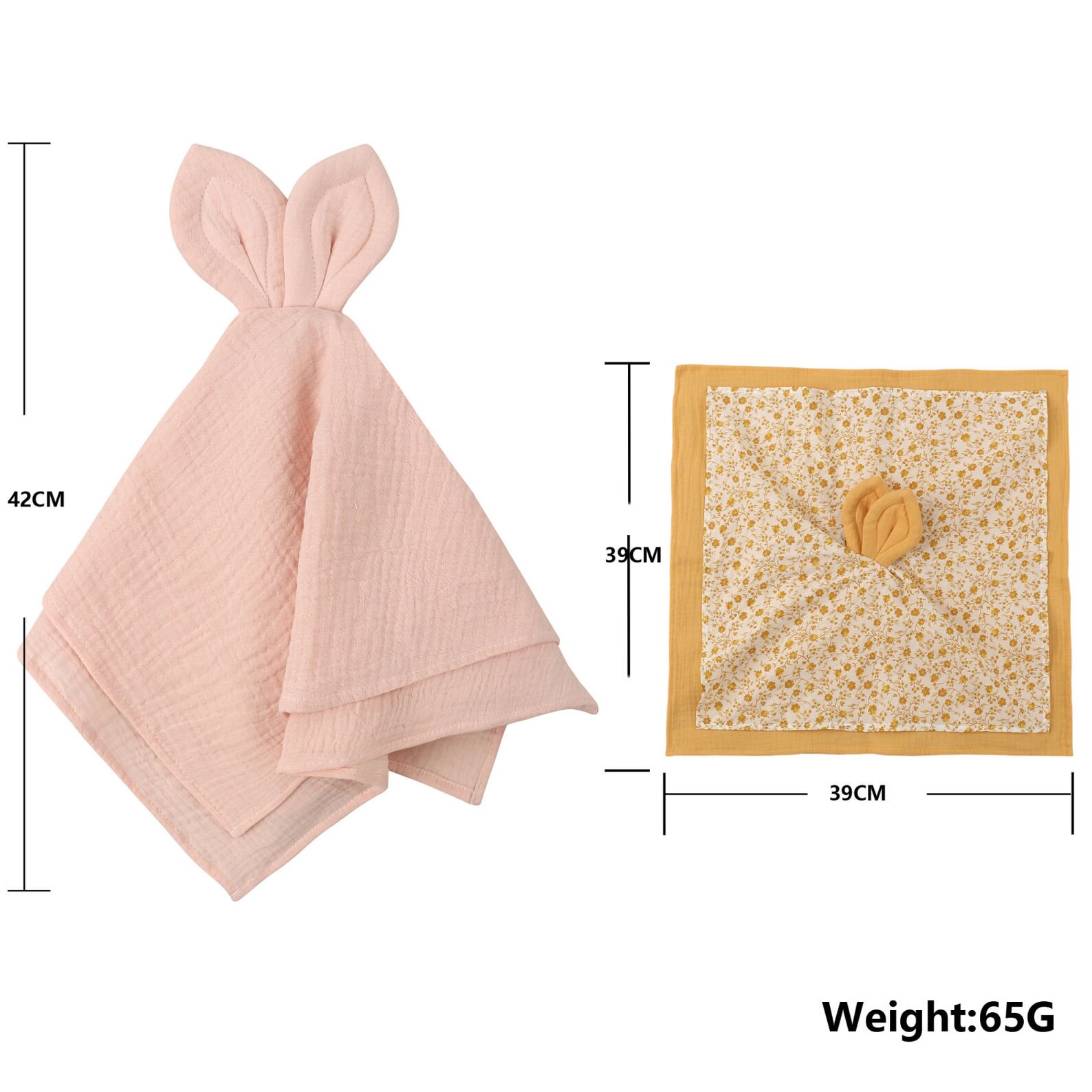 Bunny Rabbit Security Blanket Muslin Cotton Organic Lovey | Etsy