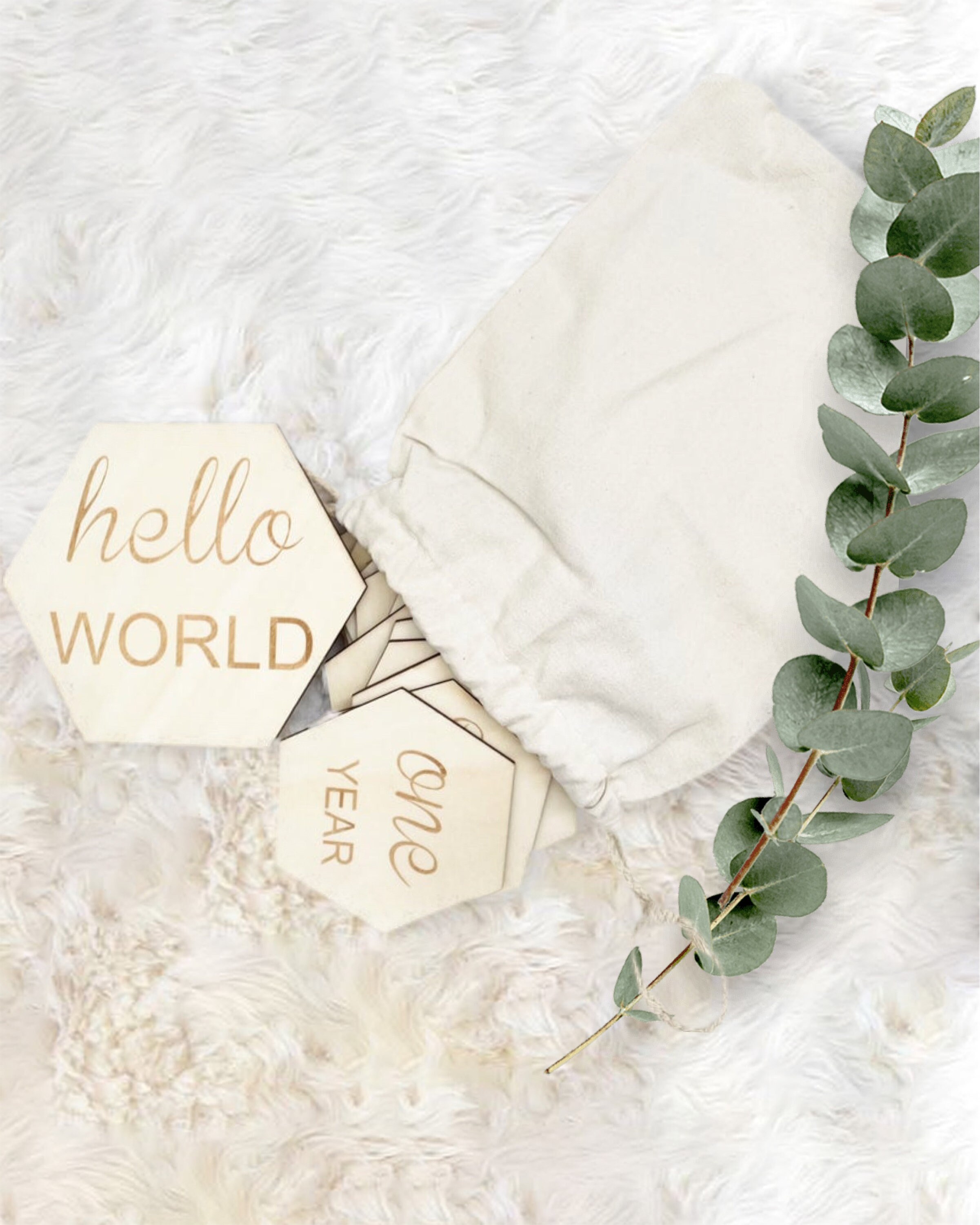 Engraved Wooden Baby Milestone Disc Monthly Set With Muslin | Etsy