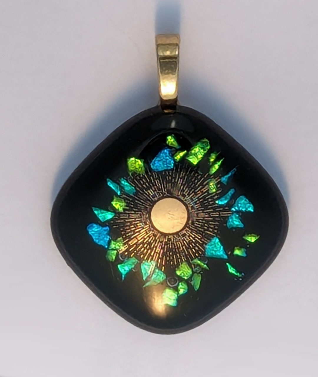 Solar Eclipse Jewelry-dichroic Glass Pendant Design-22 K Gold Accents ...