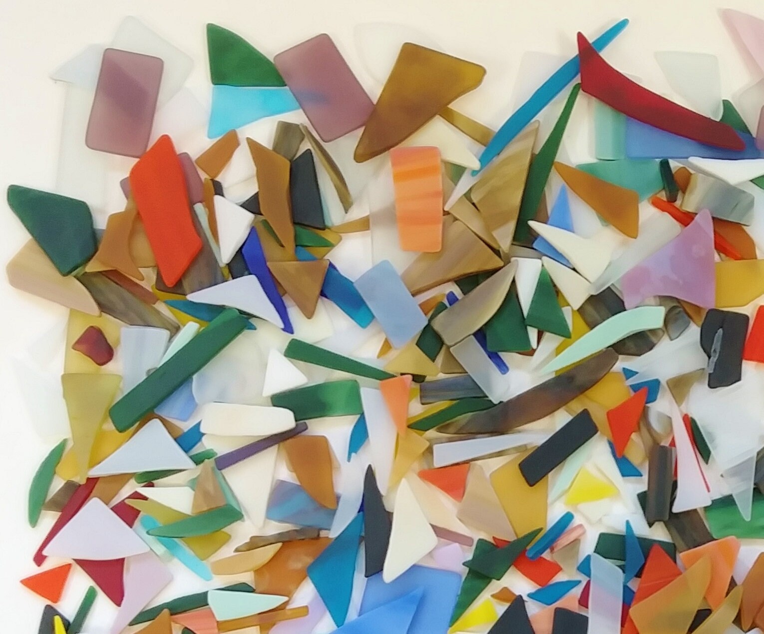 Tumbled Stained Glass-2 Pounds-small Glass Pieces for Crafts-multi ...