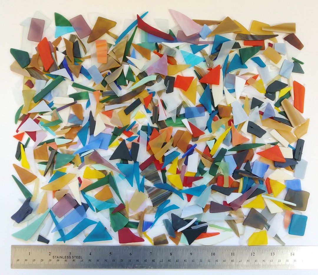 Tumbled Stained Glass-2 Pounds-small Glass Pieces for Crafts-multi ...
