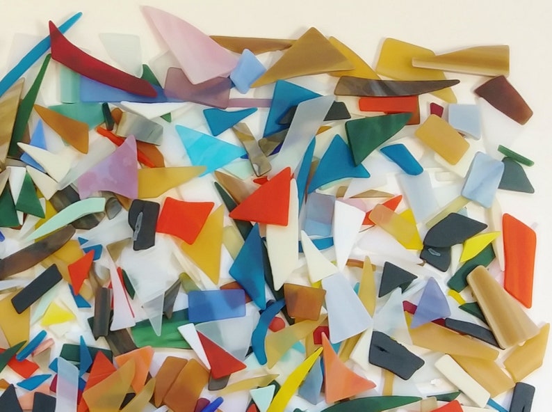 Tumbled Stained Glass-2 Pounds-small Glass Pieces for Crafts-multi ...