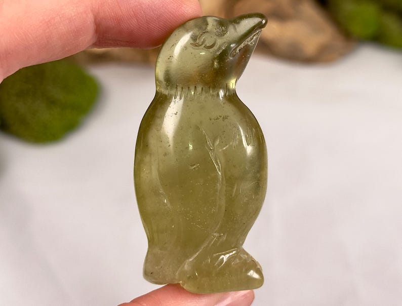 LIBYAN DESERT Glass Crystal Penguin Carving - Handmade Whimsical Home ...