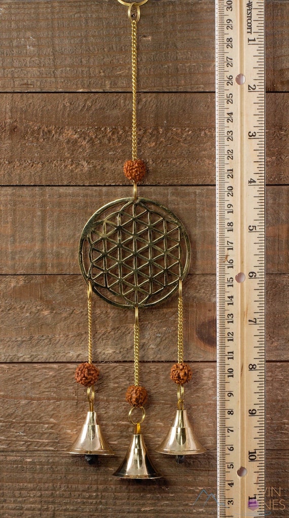 Flower of Life, Gold, Bells - Outdoor Wind Chimes, Home Decor,-iop ...