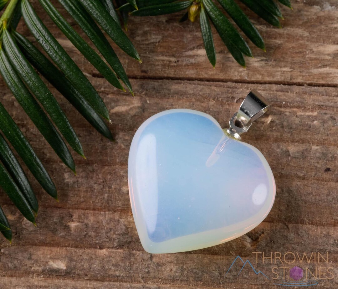 OPALITE Crystal Heart Pendant - Crystal Pendant, Handmade Jewelry ...