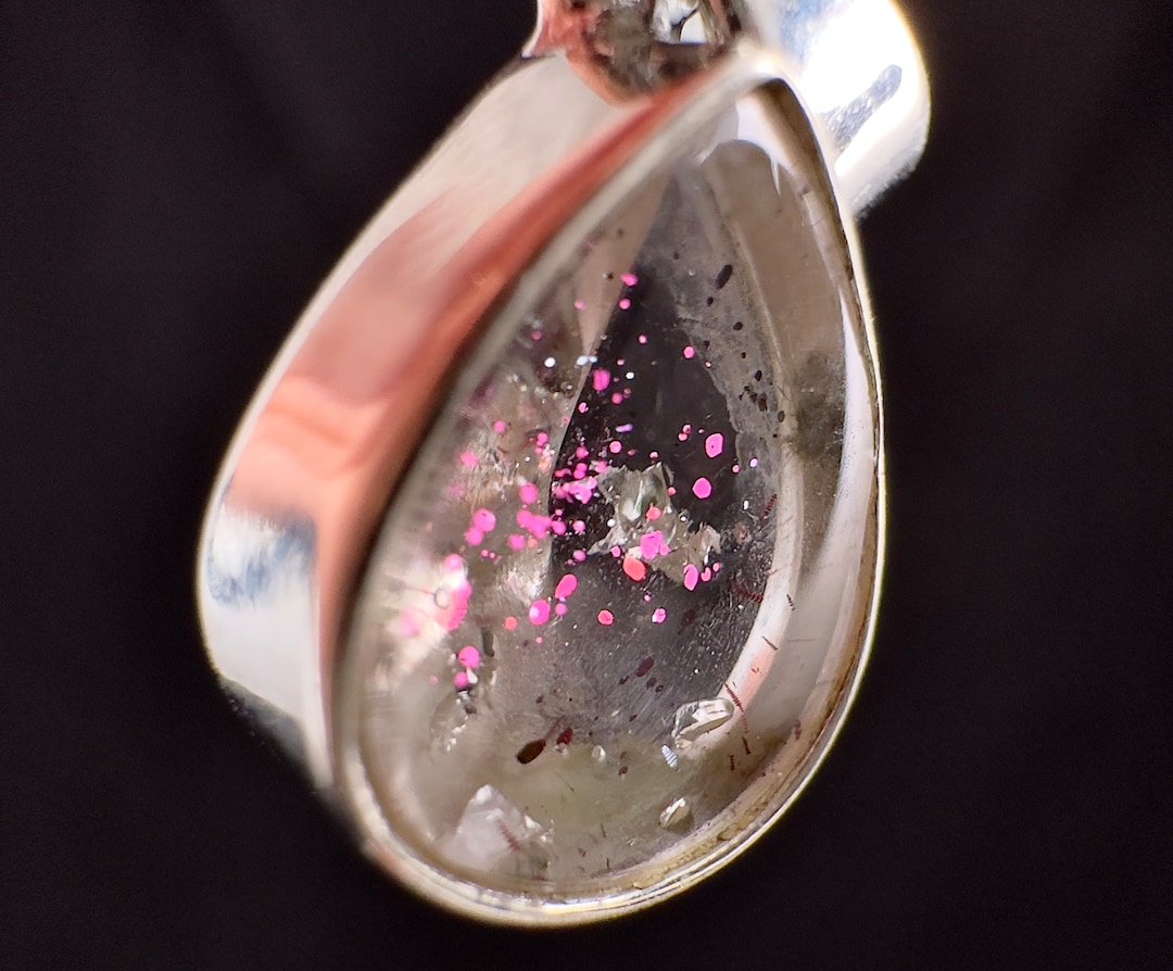 COVELLITE Pink Fire Quartz Crystal Pendant Fine Jewelry, Healing ...