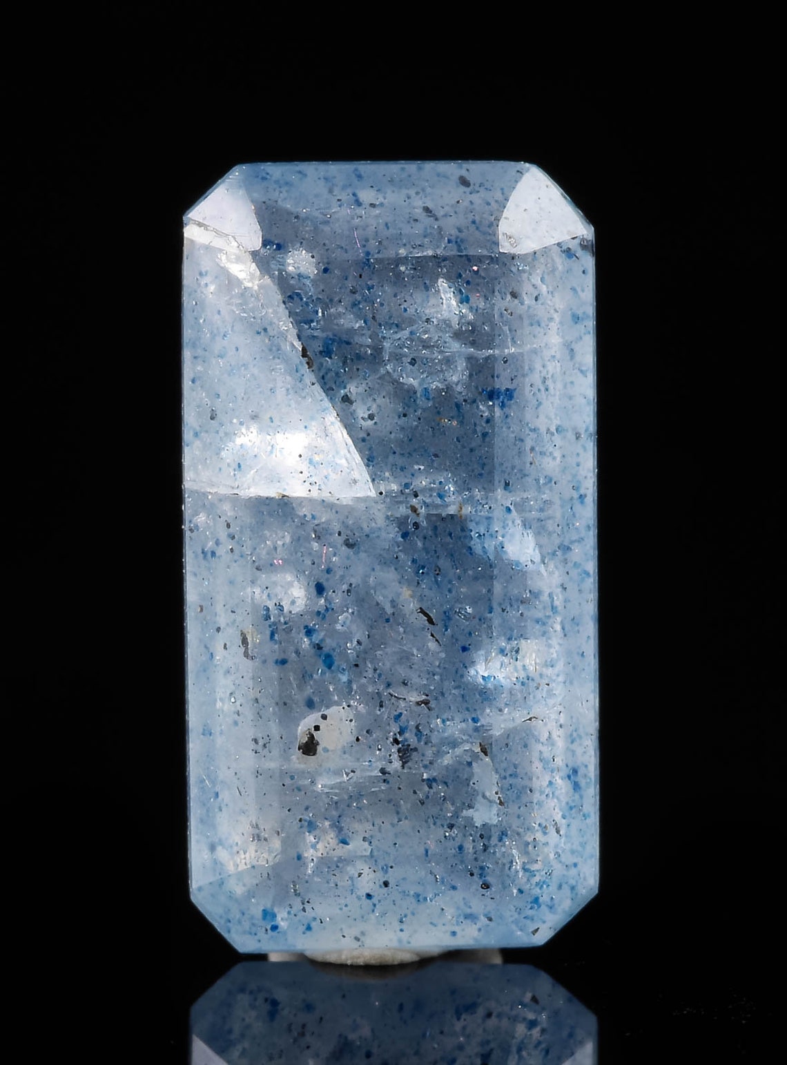 Blue Quartz LAZULITE 1CT : Emerald Cut Faceted Gemstone, Jewelry Making ...
